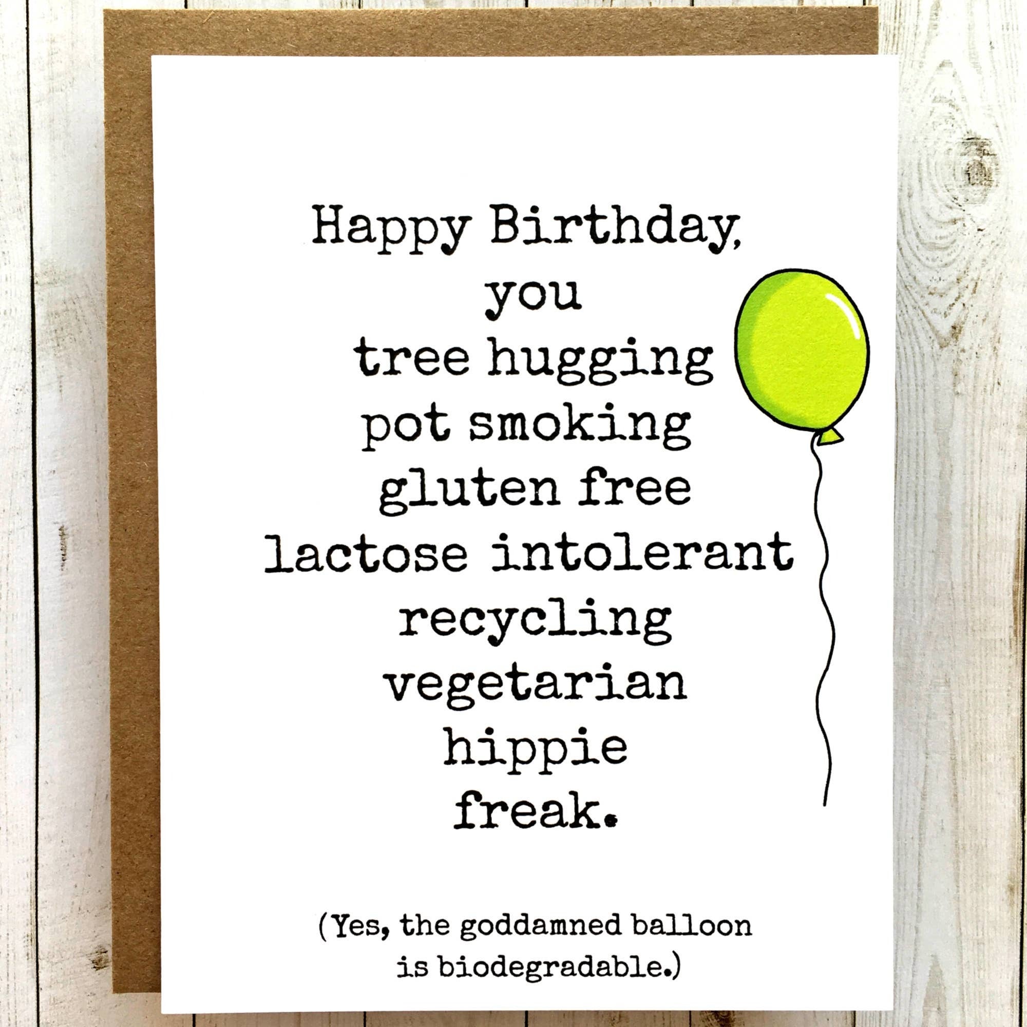 Hippie Freak Birthday Card, funny birthday card | Frankie + Flora ...